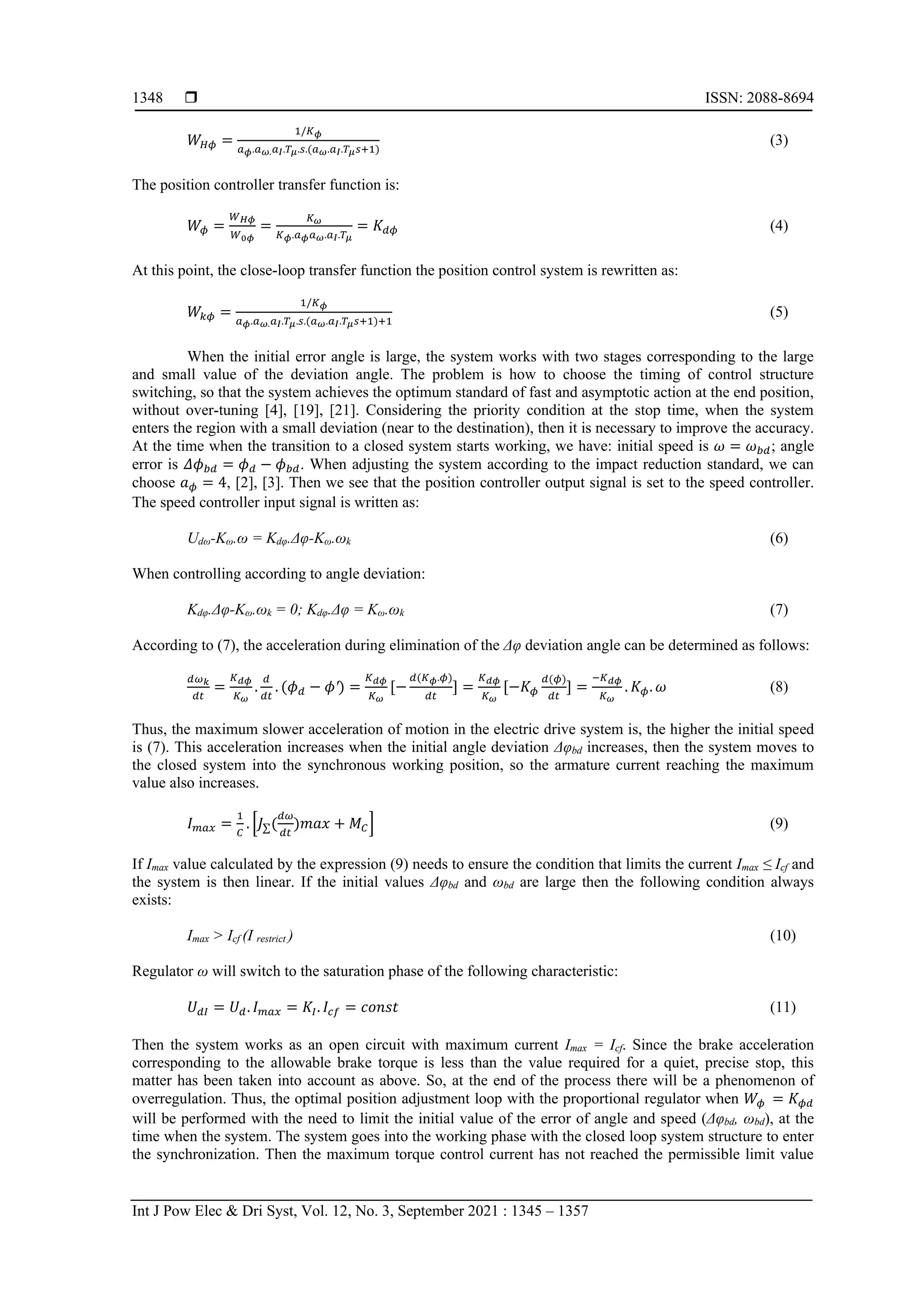 Development of a position tracking drive system for controlling PMSM ...