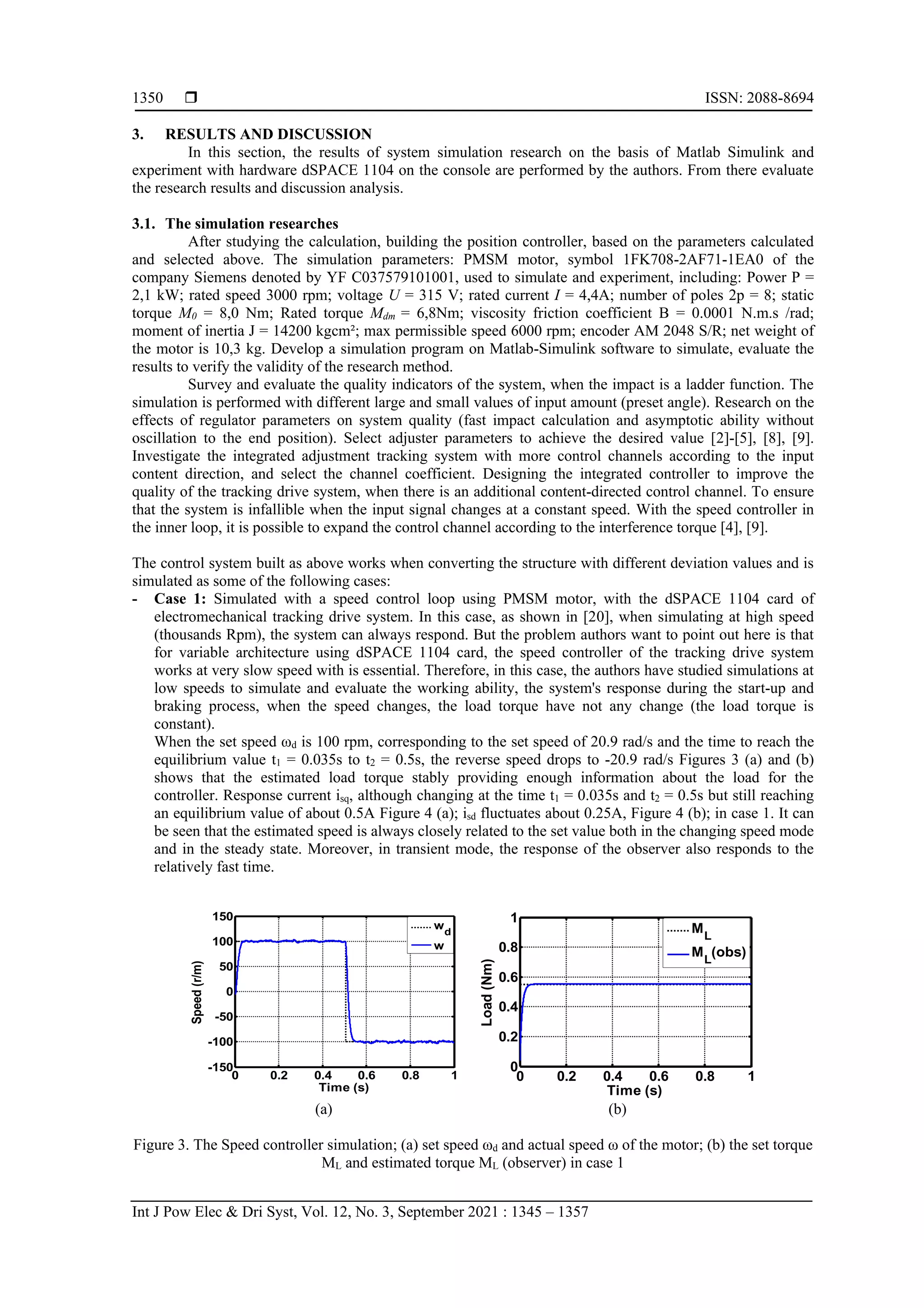 Development of a position tracking drive system for controlling PMSM ...