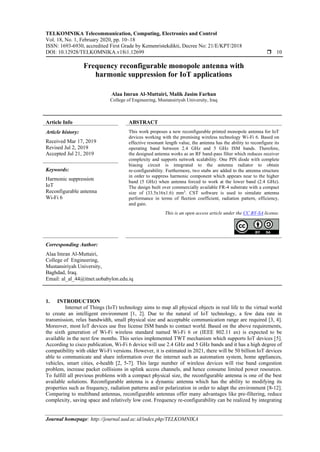 Frequency reconfigurable monopole antenna with harmonic suppression for ...