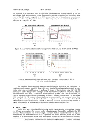 Online diagnosis of supercapacitors using extended Kalman filter combined with PID corrector ...