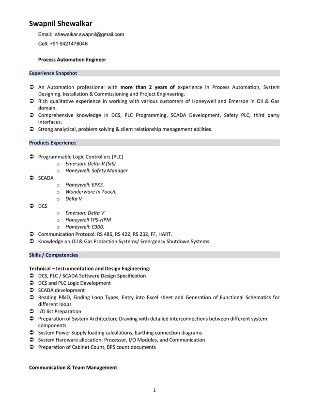 Resume - Swapnil Shewalkar (1) | DOC | Operating Systems | Computer Software and Applications
