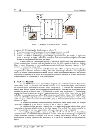 Control of Indirect Matrix Converter by Using Improved SVM Method | PDF