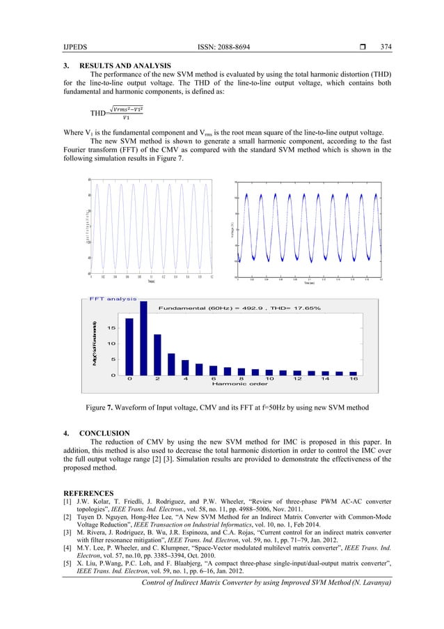 Control of Indirect Matrix Converter by Using Improved SVM Method | PDF
