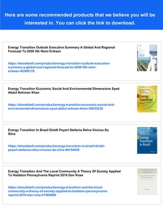 Energy Transition Outlook Technology Progress Report Dnv | PDF