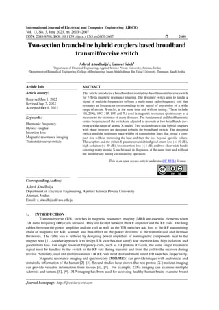 Two-section branch-line hybrid couplers based broadband transmit ...