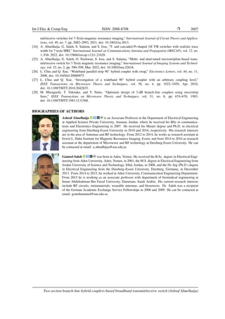 Two-section branch-line hybrid couplers based broadband transmit ...