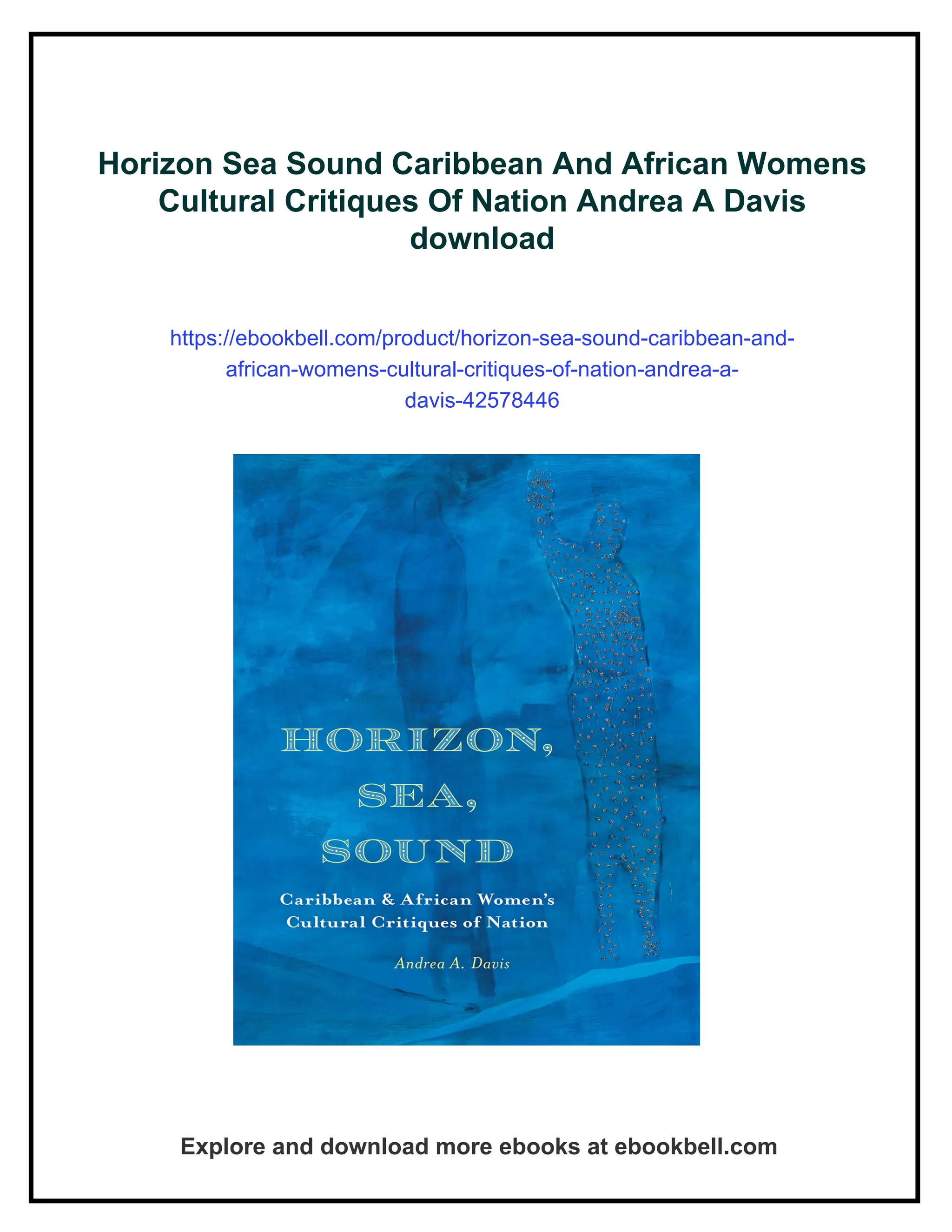 Horizon Sea Sound Caribbean And African Womens Cultural Critiques Of ...