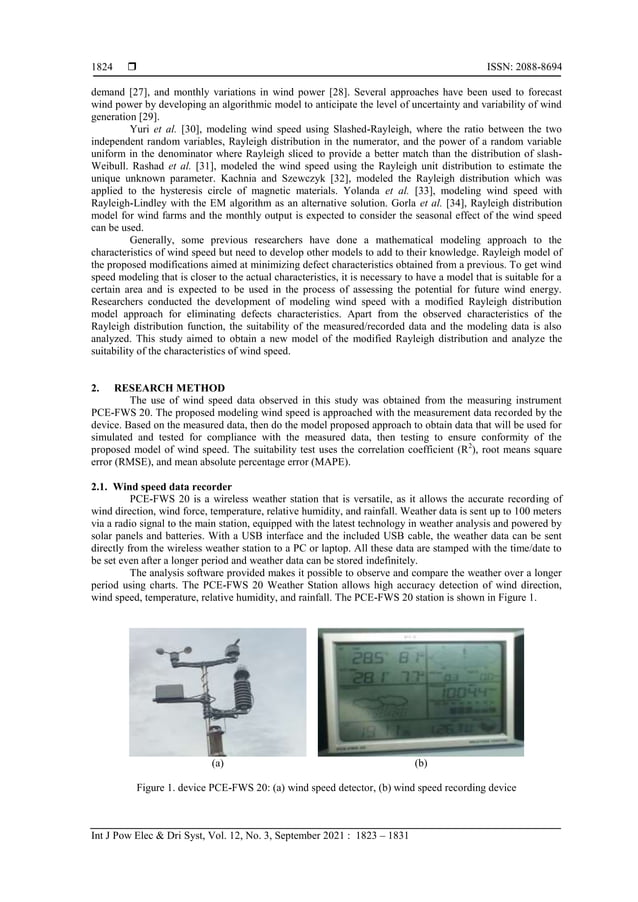 Wind Speed Modeling Based On Measurement Data To Predict Future Wind Speed With Modified