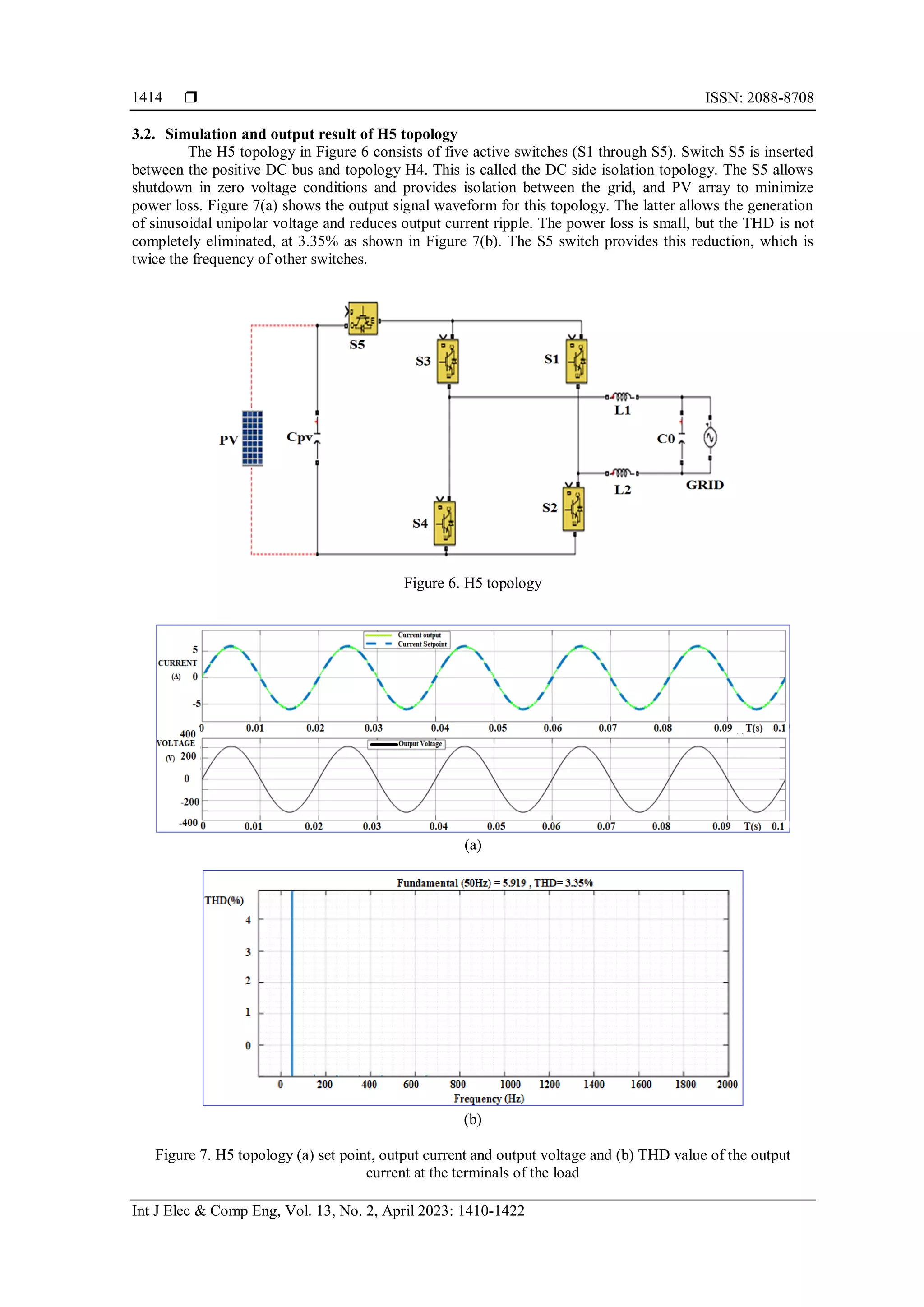 Single-phase transformerless inverter topologies at different levels for a photovoltaic system ...