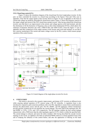 Single-phase transformerless inverter topologies at different levels for a photovoltaic system ...