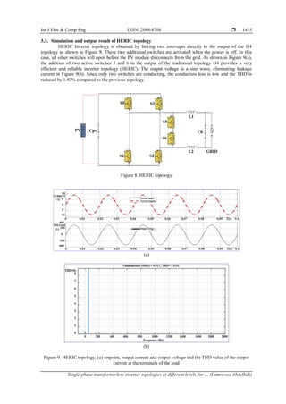 Single-phase transformerless inverter topologies at different levels for a photovoltaic system ...