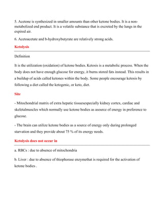 What are Ketone Bodies,Why Are Ketone Bodies Formed? | PDF