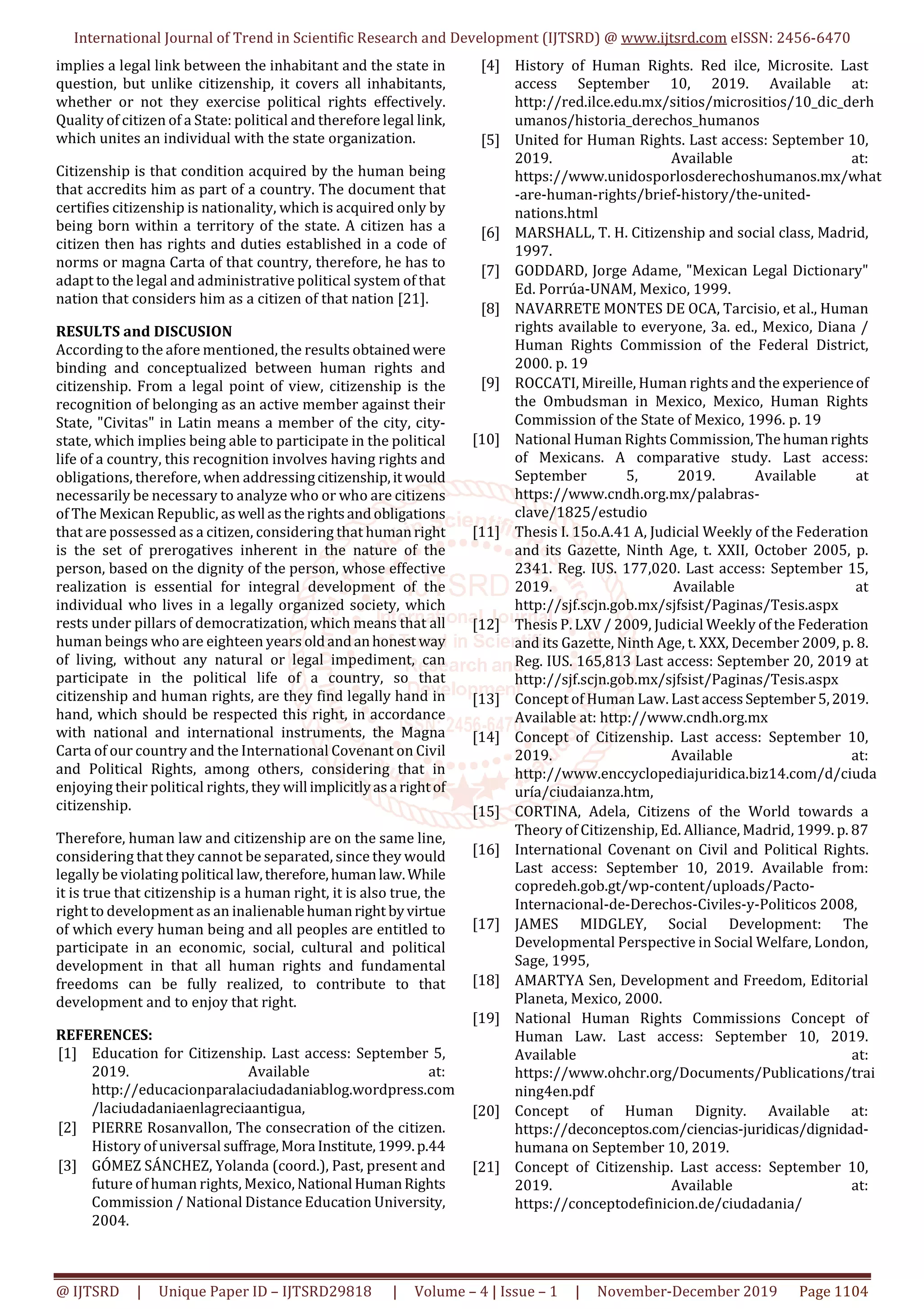 Citizenship, Human Right for Social Development | PDF