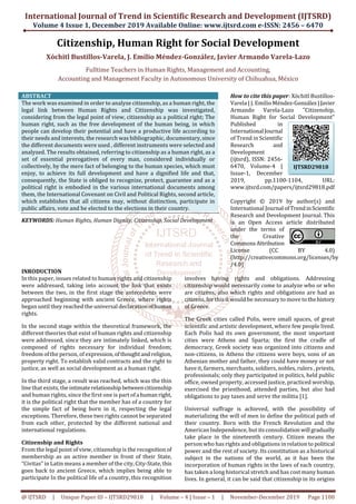 Citizenship, Human Right for Social Development | PDF