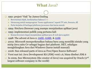 212 kuliah 01 pengenalan pemrograman berorientasi objek (java) | PPT