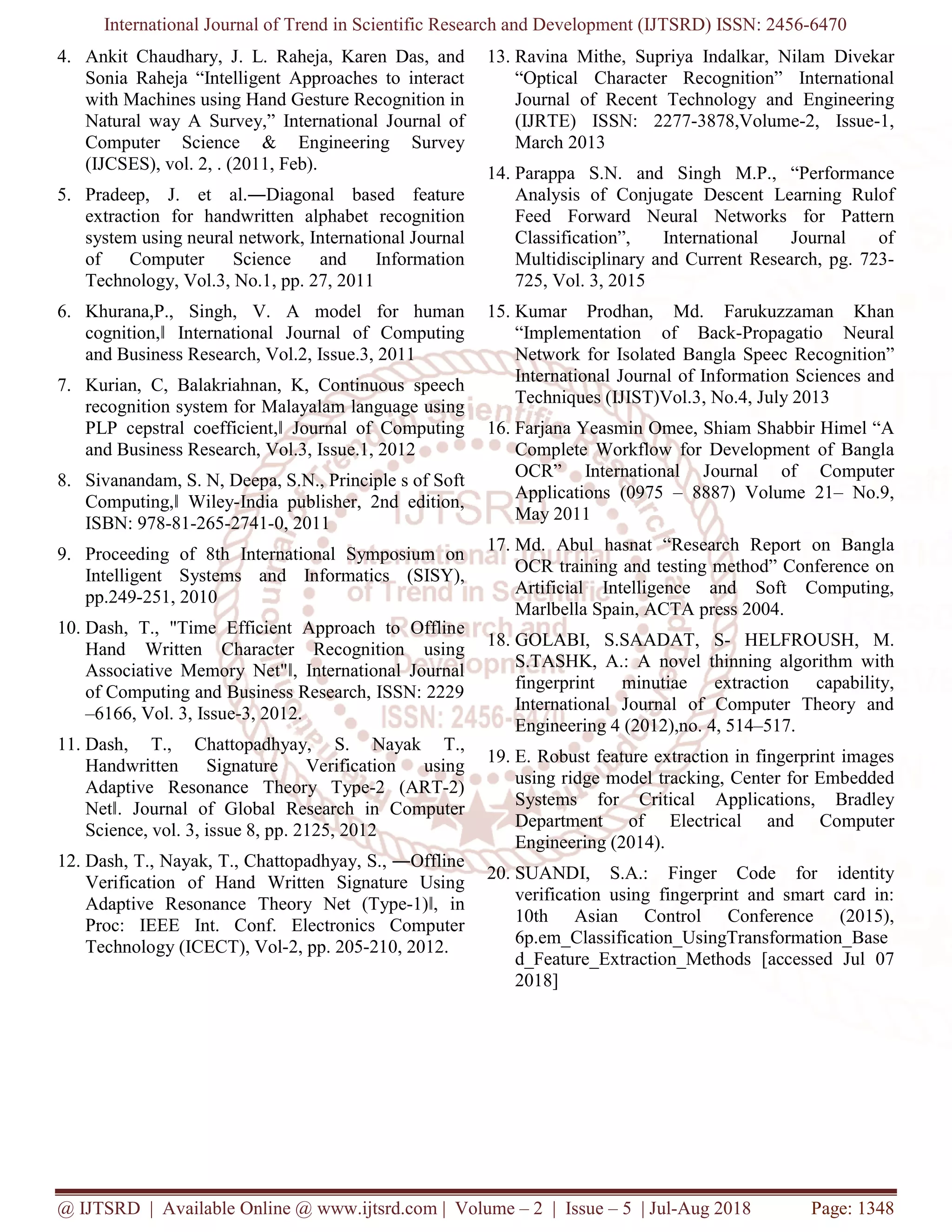 Myanmar Alphabet Recognition System Based on Artificial Neural Network | PDF