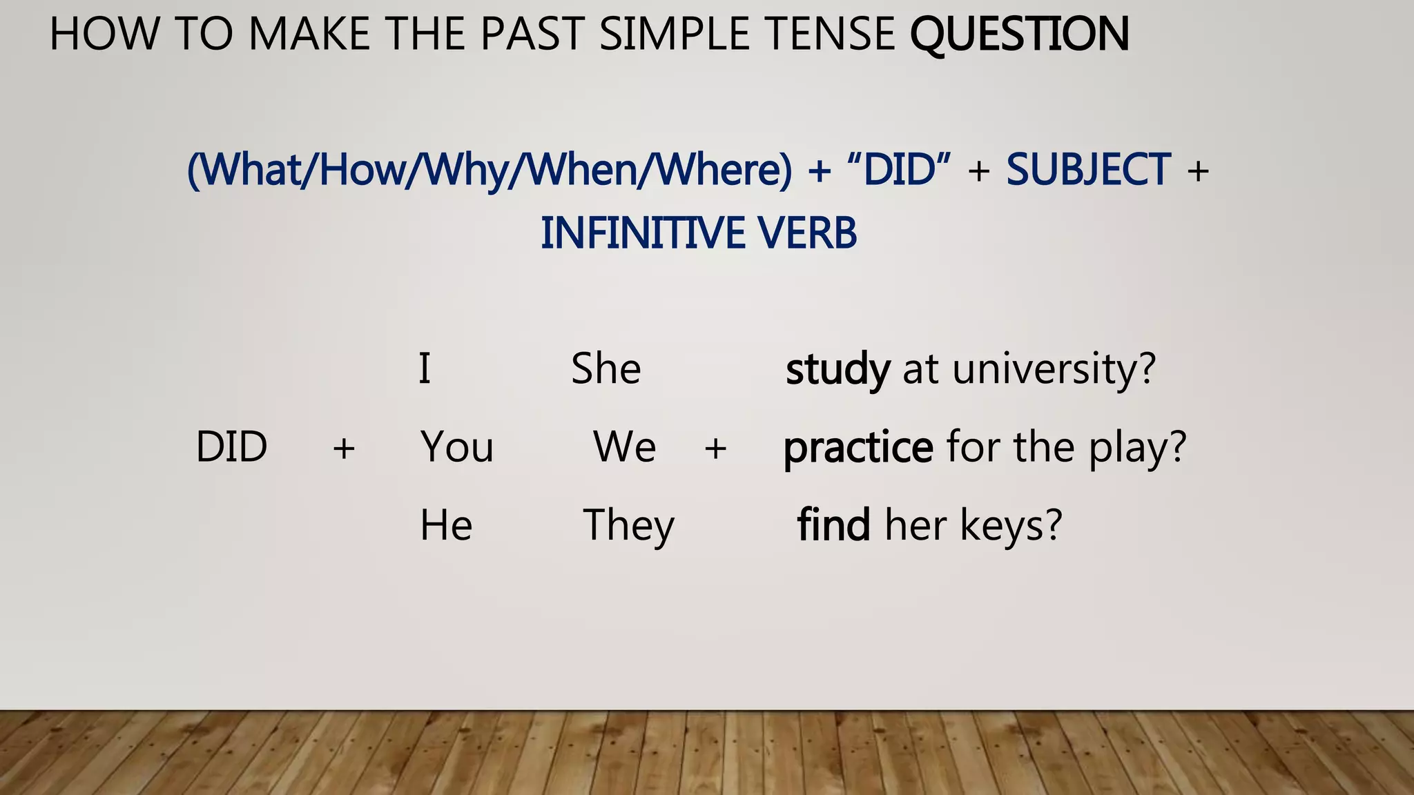 English Speaking Club: 2/12 Past Simple Tense | PPT