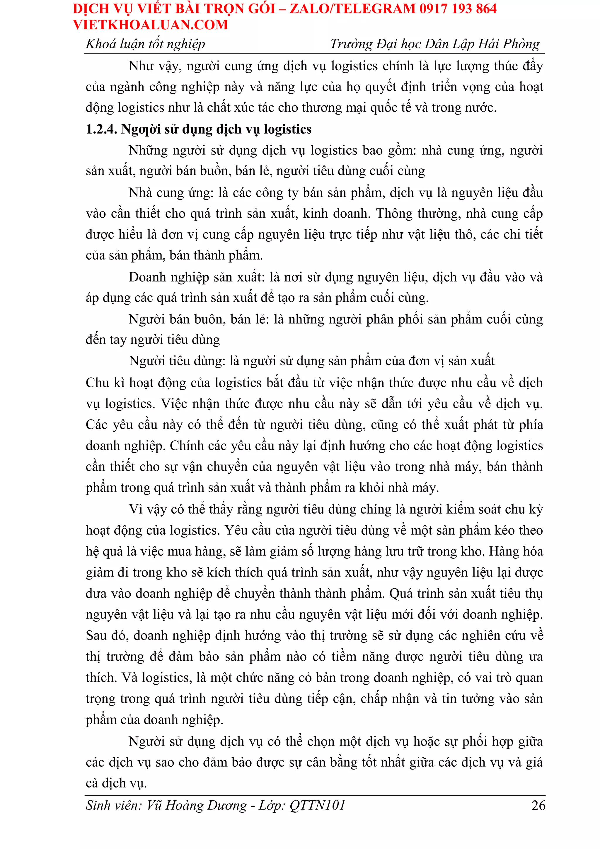 Khóa luận: Nâng cao hiệu quả hoạt động kinh doanh dịch vụ logistics, 9 ĐIỂM | DOC