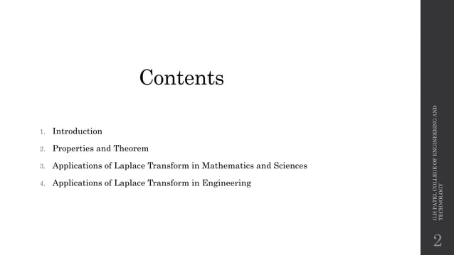 Over view of Laplace Transform and its Properties | PPTX