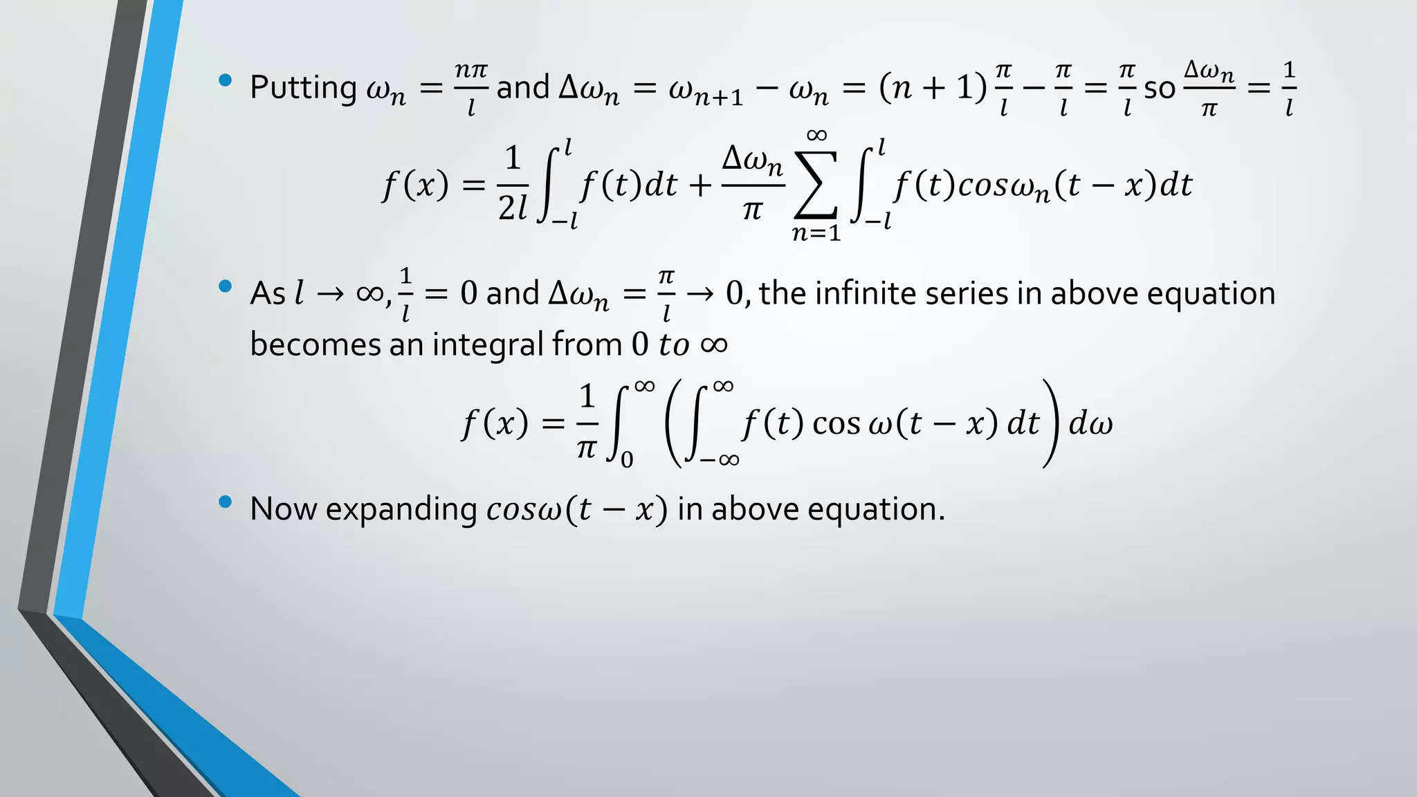 Fourier integral of Fourier series | PPTX | Physics | Science