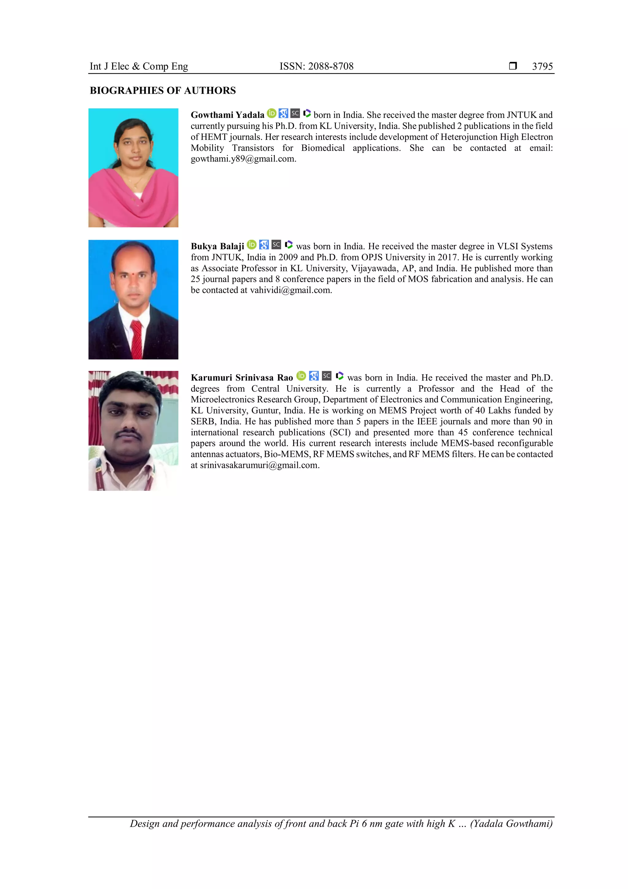 Design and performance analysis of front and back Pi 6 nm gate with ...