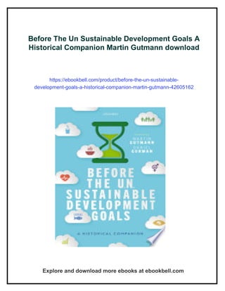 Before The Un Sustainable Development Goals A Historical Companion ...