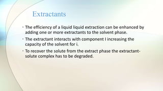 extraction for process calculation | PPTX | Chemistry | Science