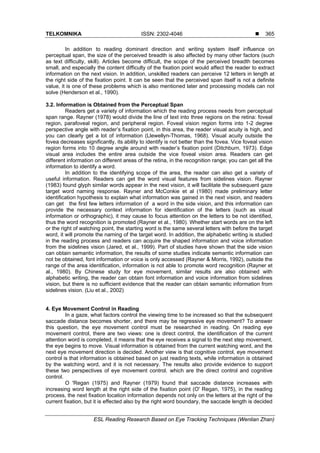 ESL Reading Research Based on Eye Tracking Techniques | PDF