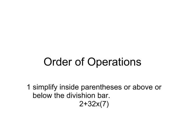 Order of Operations | PPT