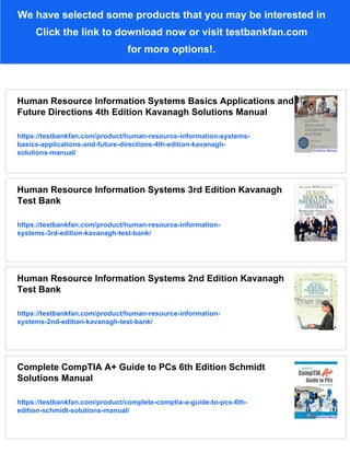 Human Resource Information Systems Basics Applications and Future Directions 4th Edition ...