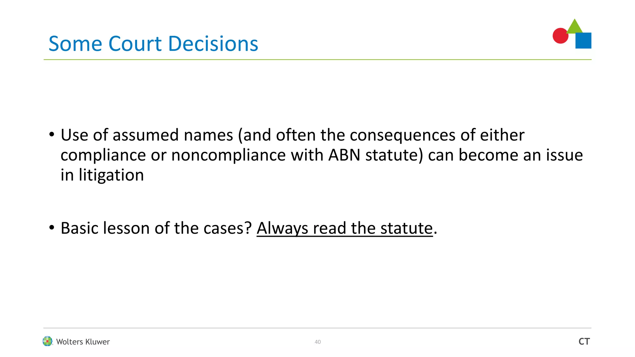 Assumed Business Names - What Every Business Lawyer Should Know | PPTX