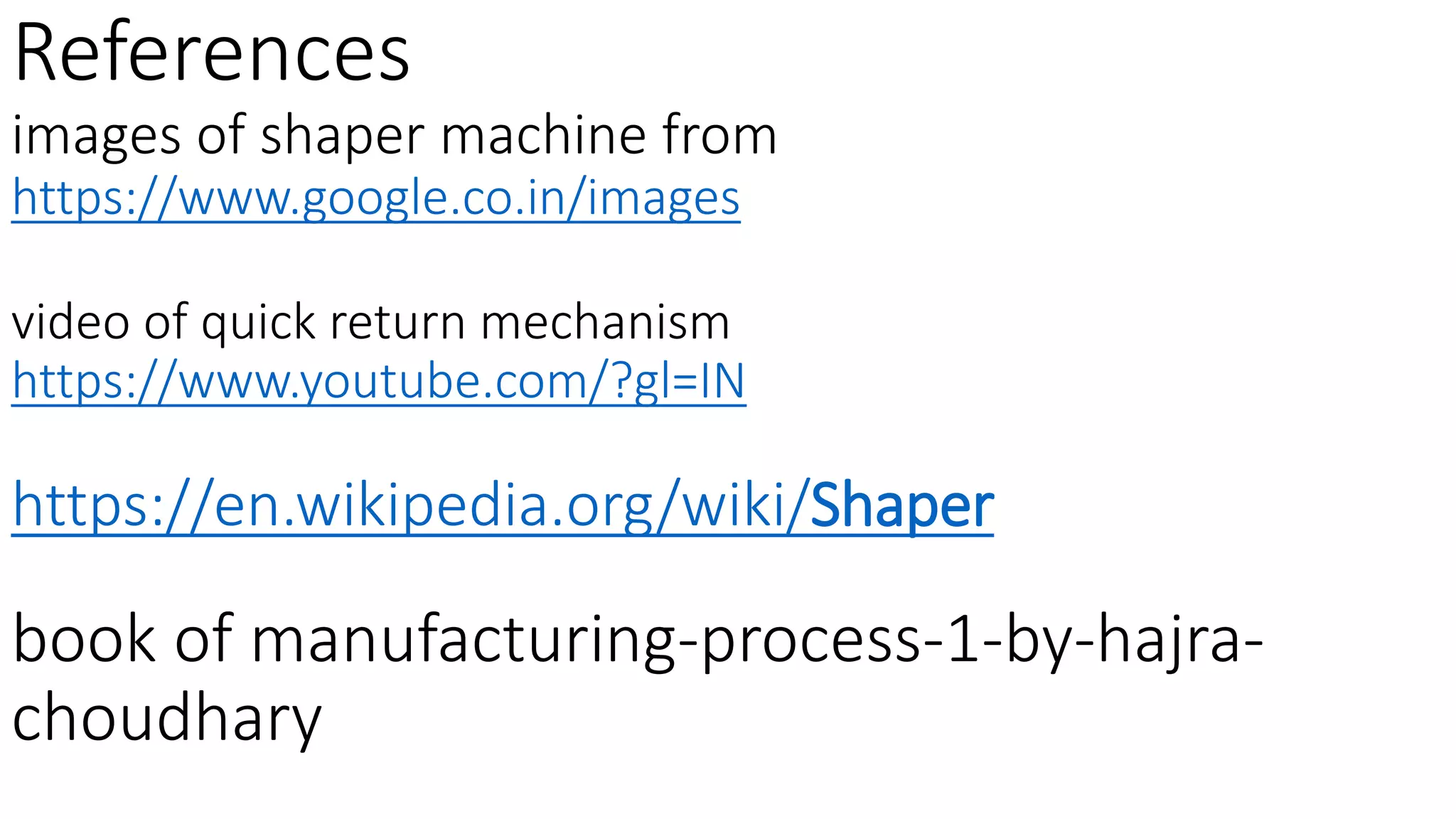 Shaper Machine | PPT