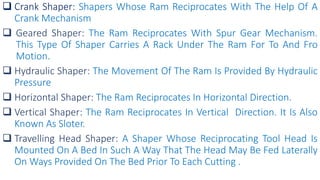 Shaper Machine | PPT