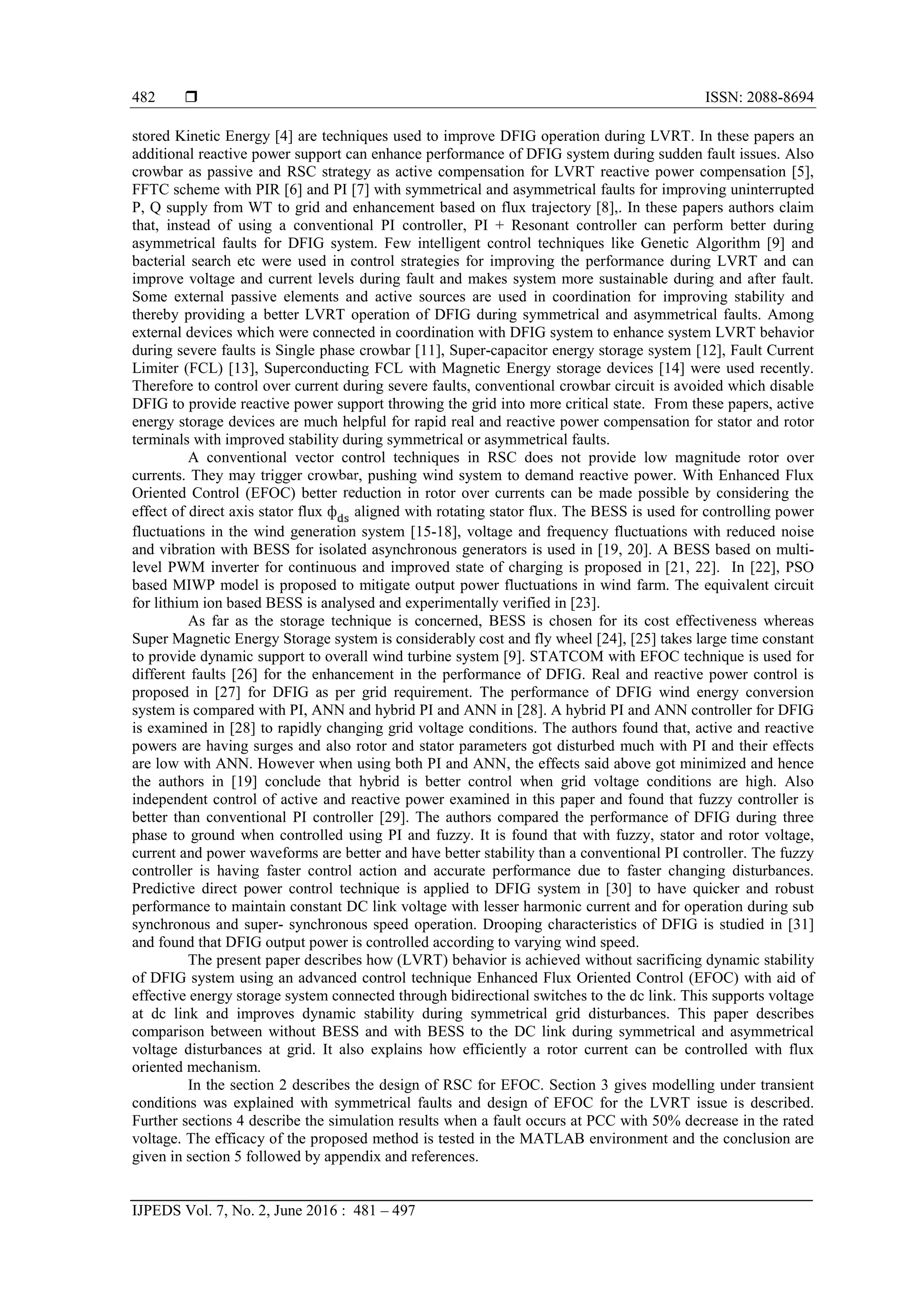 Low Voltage Ride Through For Doubly Fed Induction Generator Using Battery Storage System Pdf