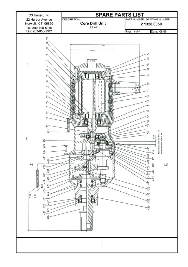 CS Unitec Pneumatic Core Drill Schematics: 2 1328 0050 | PDF