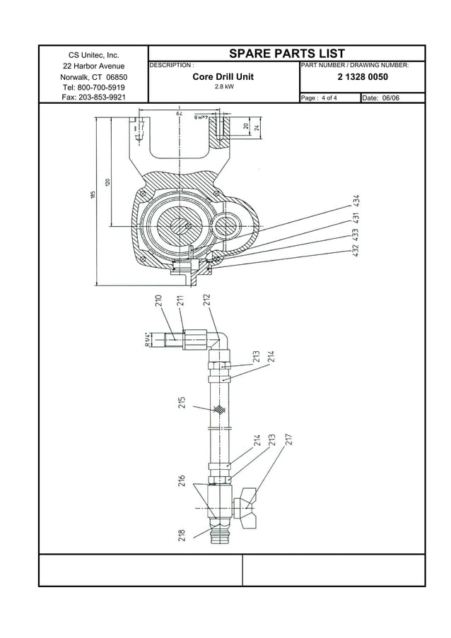 CS Unitec Pneumatic Core Drill Schematics: 2 1328 0050 | PDF