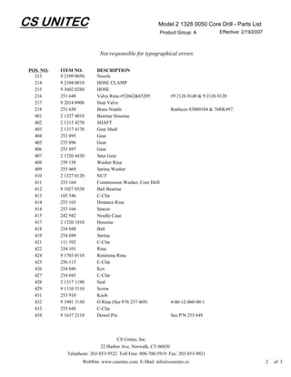 CS Unitec Pneumatic Core Drill Schematics: 2 1328 0050 SA | PDF