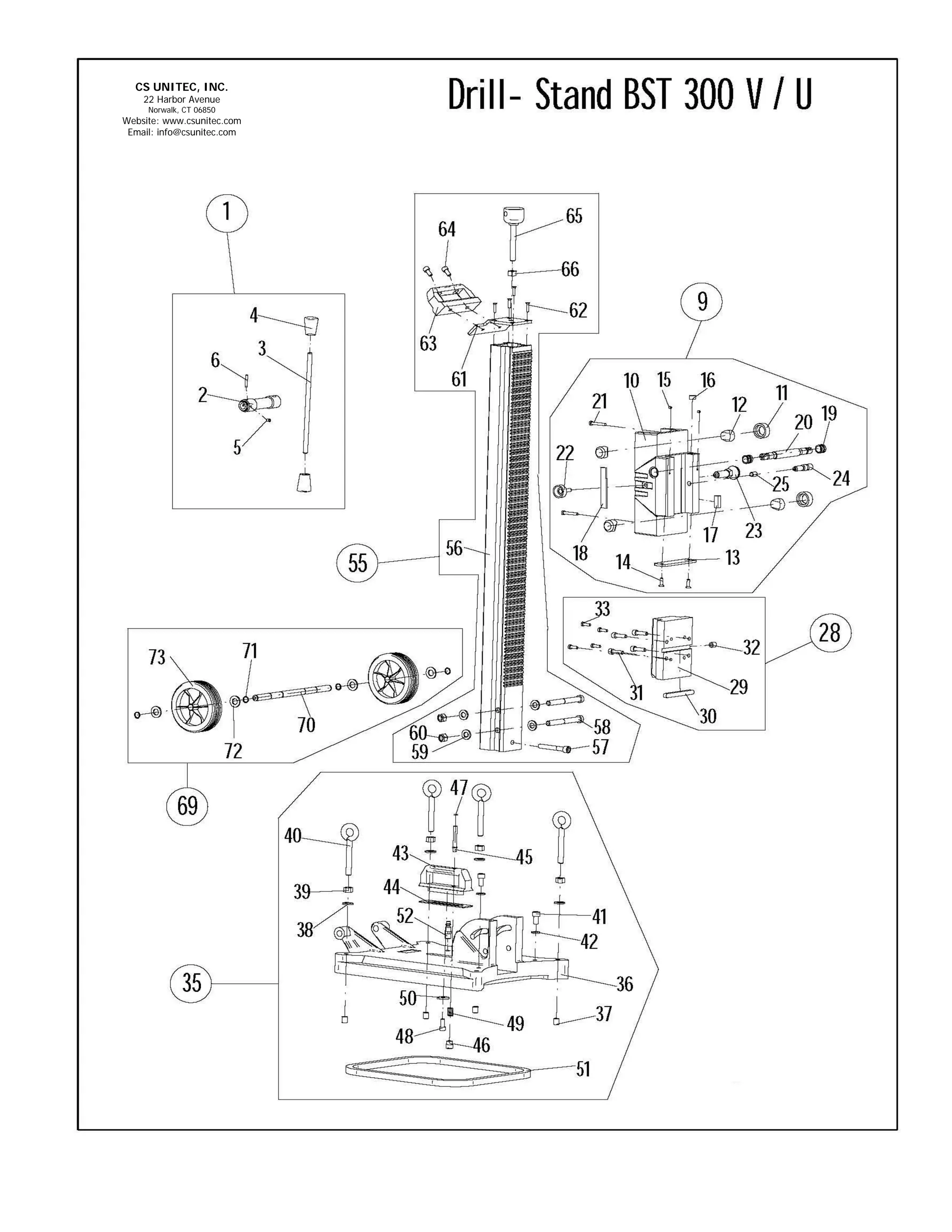 CS Unitec Pneumatic Core Drill Schematics: 2 1328 0050 SV | PDF