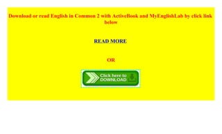 English in Common 2 with ActiveBook and MyEnglishLab ^^P.D.F_EPUB^^@@ | PDF