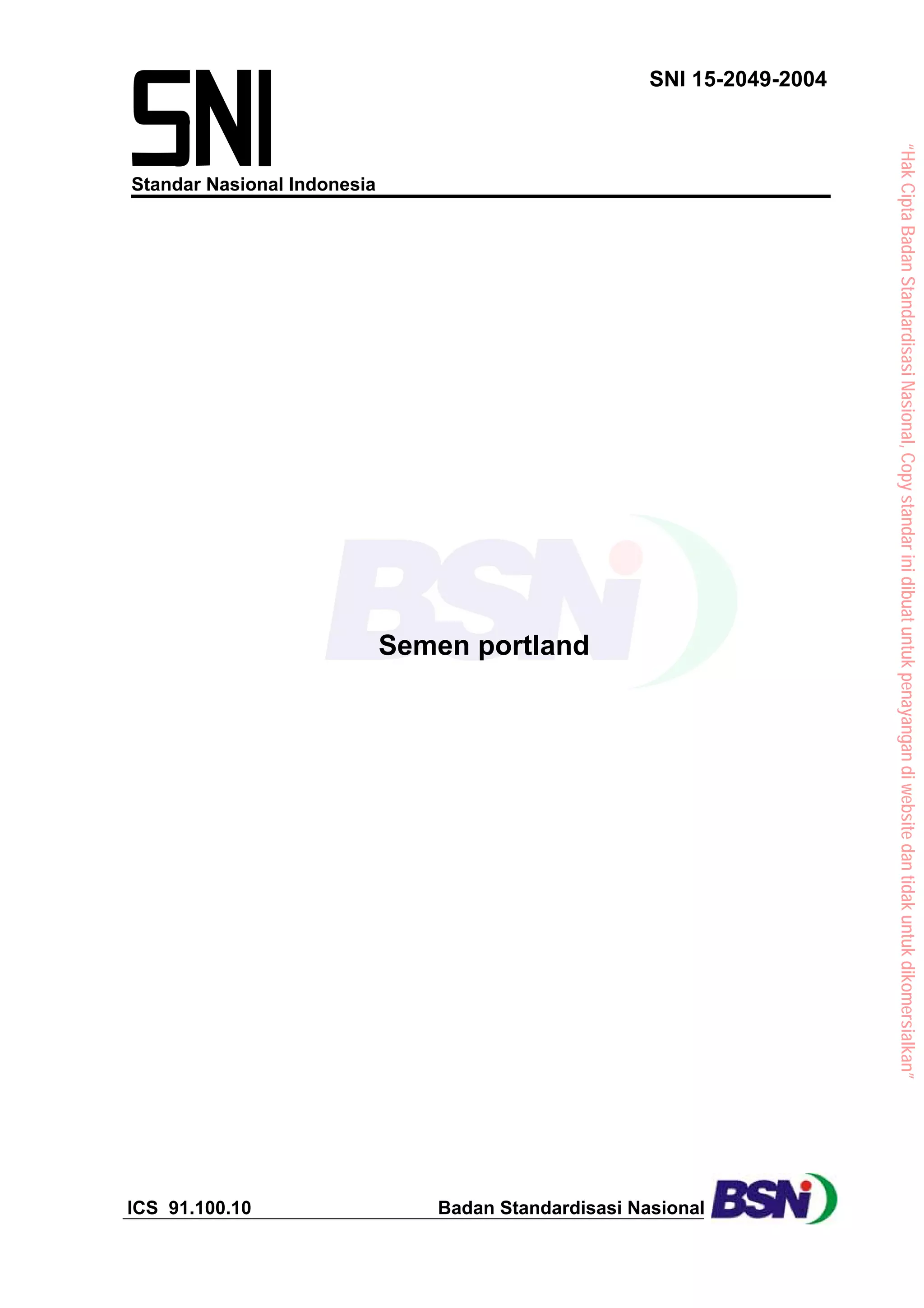 21376 sni 15-2049-2004-semen-portland | PDF