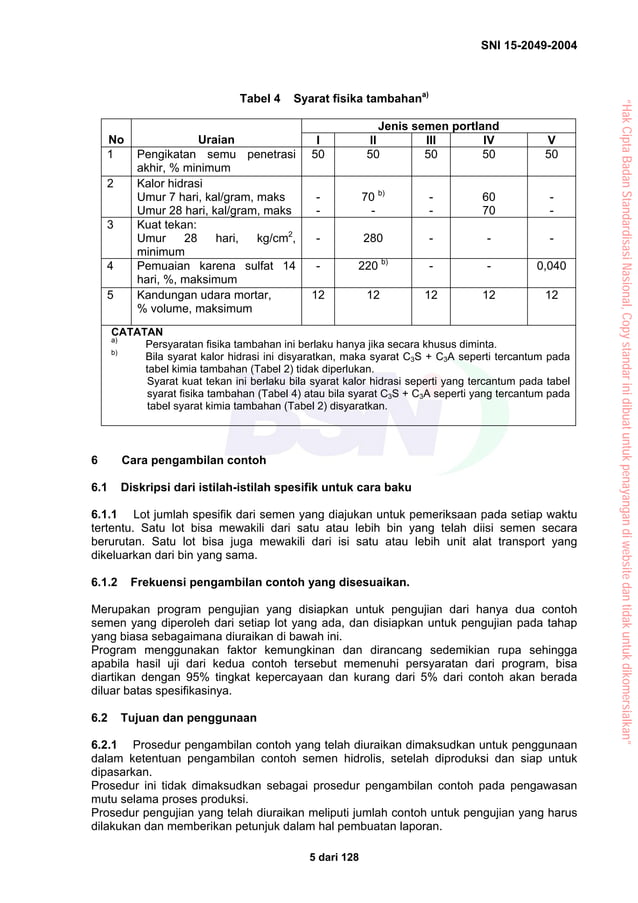 21376 sni 15-2049-2004-semen-portland | PDF
