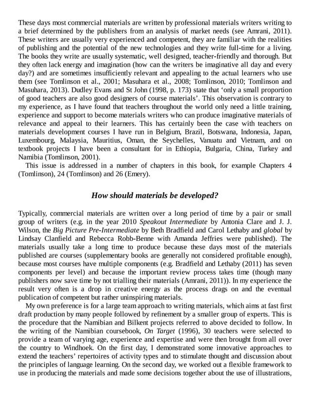 Developing Materials For Language Teaching Brian Tomlinson | PDF