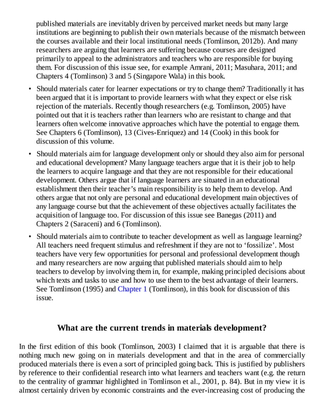 Developing Materials For Language Teaching Brian Tomlinson | PDF