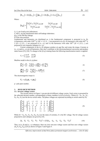 Efficiency improvement of dual three-phase permanent magnet synchronous motor using modified ...