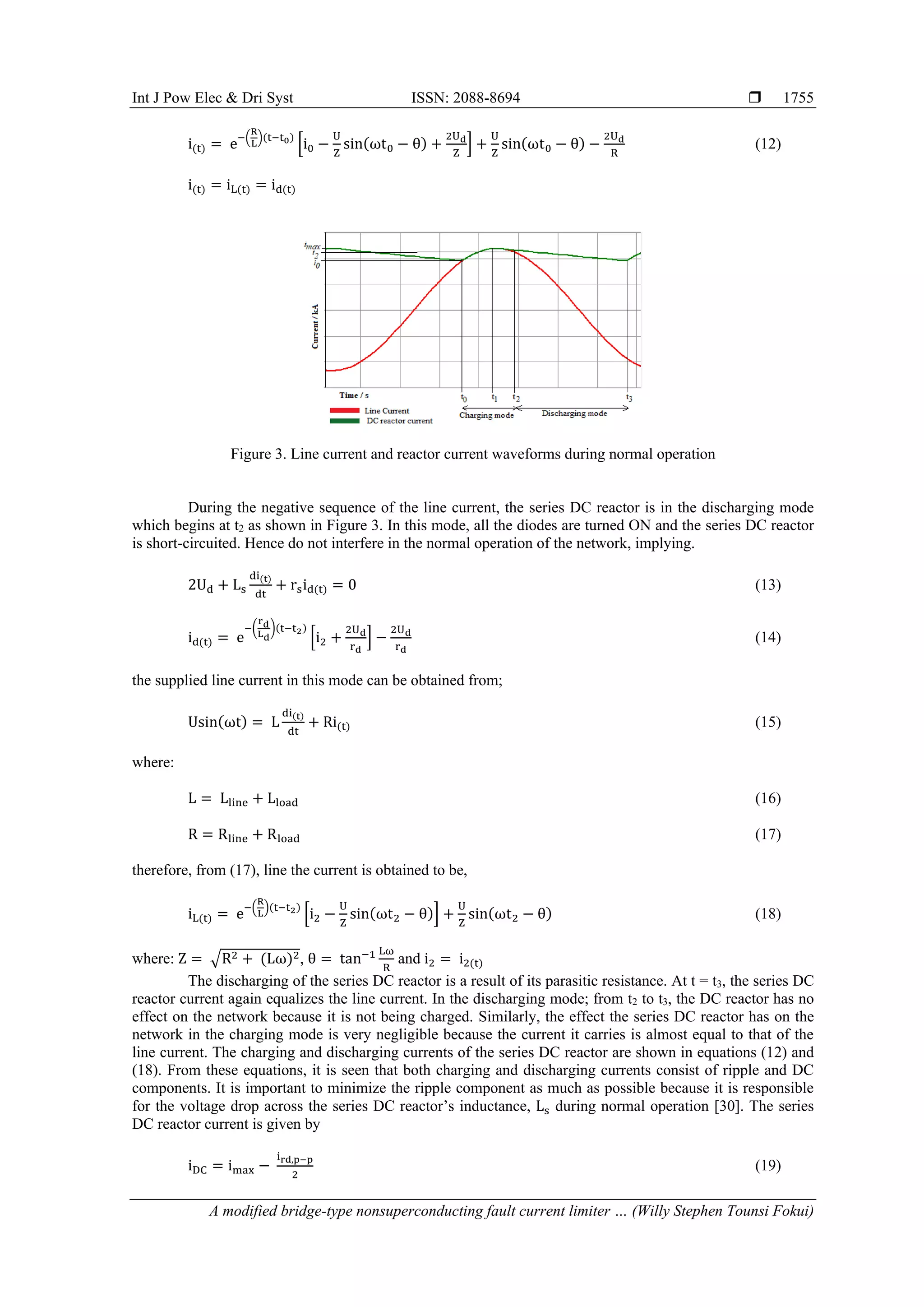 A Modified Bridge Type Nonsuperconducting Fault Current Limiter For Distribution Network