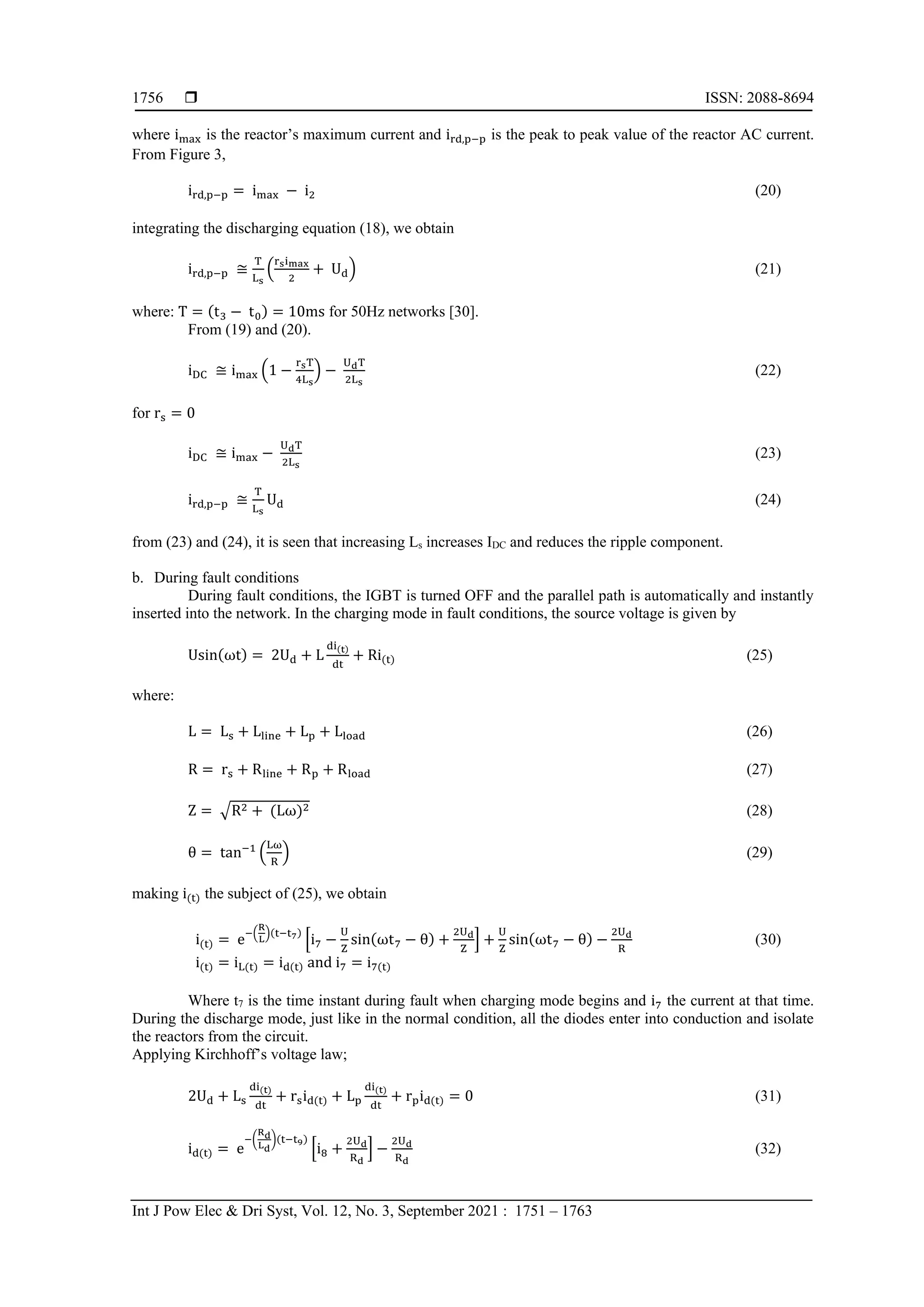 A Modified Bridge Type Nonsuperconducting Fault Current Limiter For Distribution Network