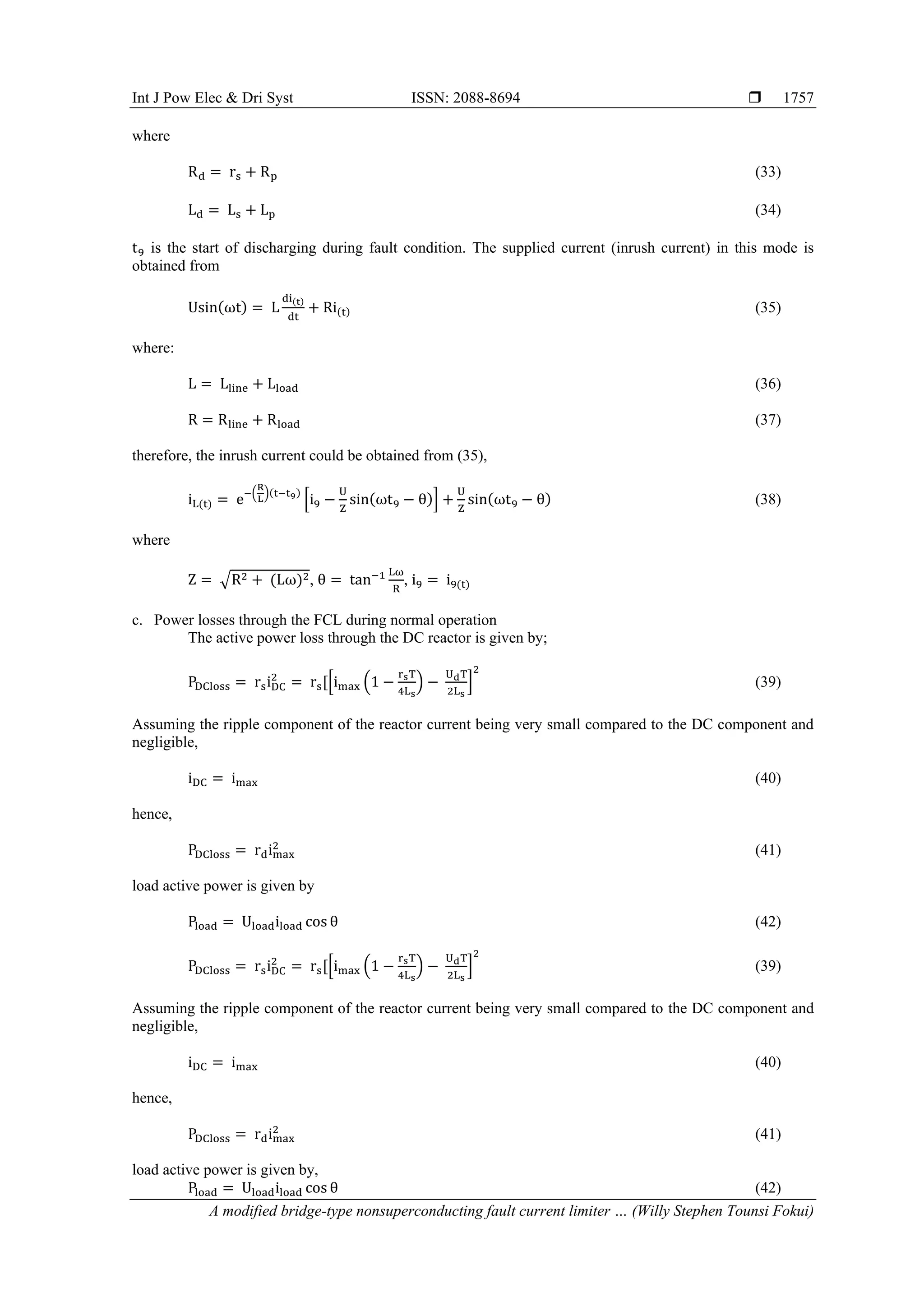 A modified bridge-type nonsuperconducting fault current limiter for ...