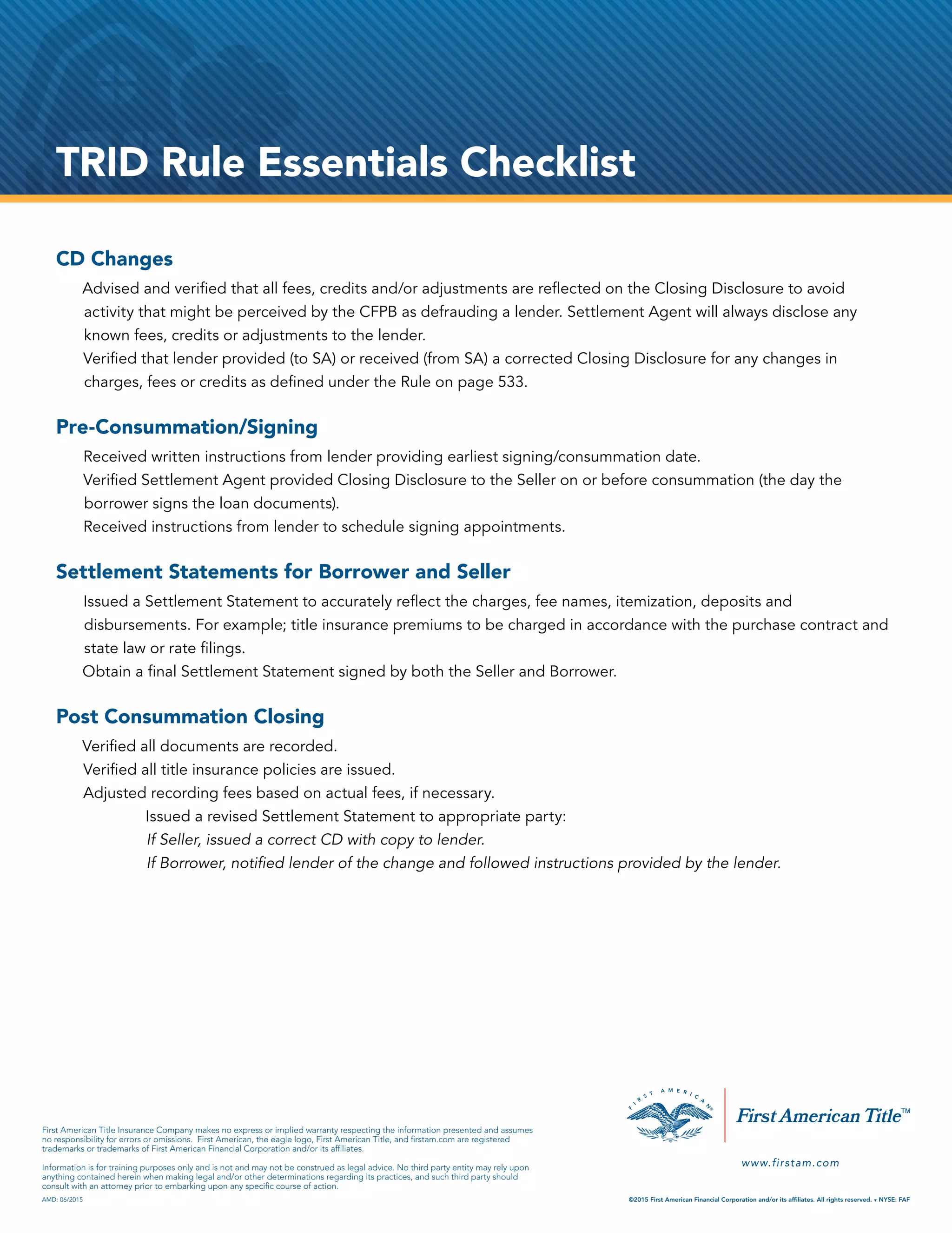 TRIDRuleEssentialsChecklist | PDF