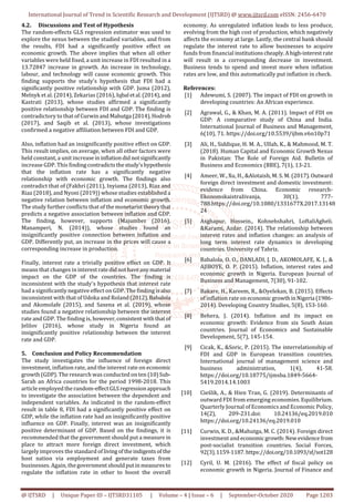 Inflation Rate, Foreign Direct Investment, Interest Rate, and Economic ...