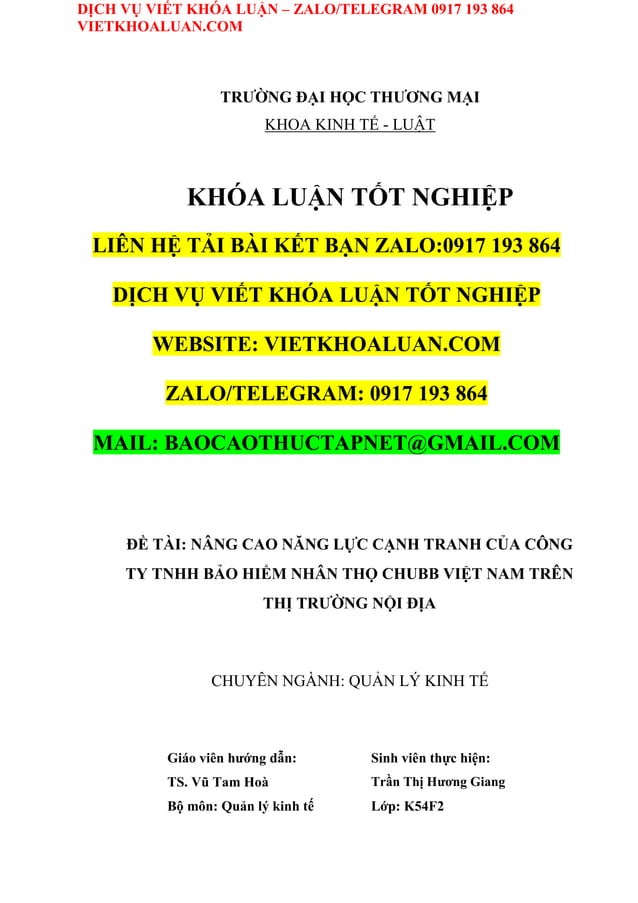 BÀI MẪU Khóa luận nâng cao năng lực cạnh tranh, HAY, 9 ĐIỂM | DOC